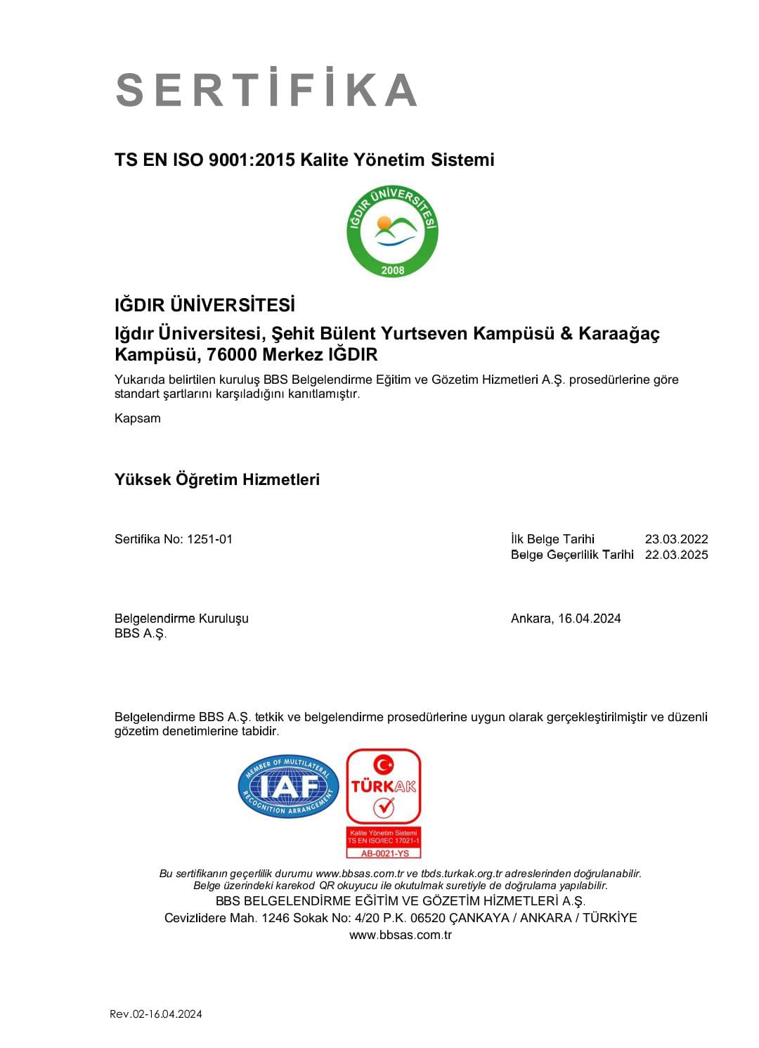 ISO 9001 | kalite.igdir.edu.tr